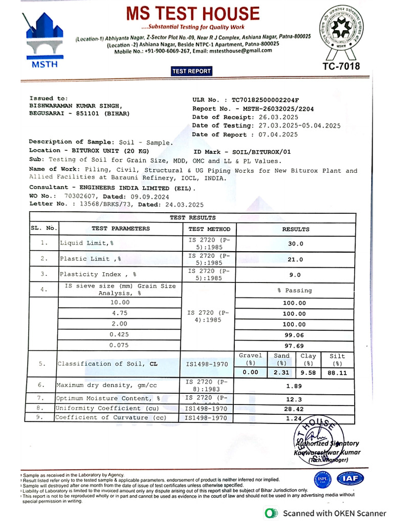 Brks Soil Test Report | PDF