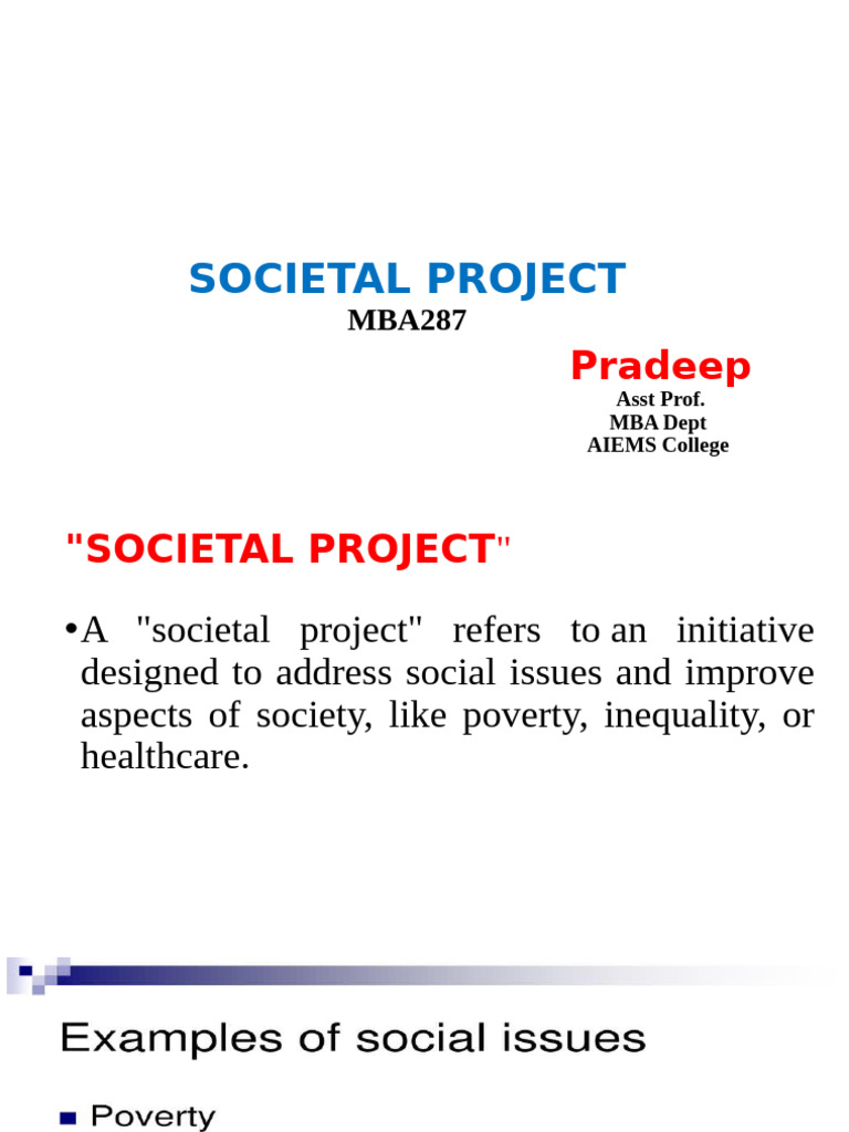 Societal Project Syllabus | PDF | Literacy | Poverty