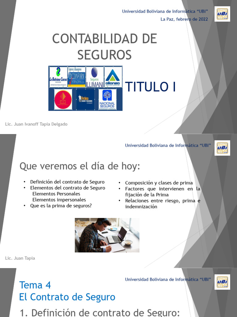 Tema 4 El Contrato de Seguro | PDF | Póliza de seguros | Seguro