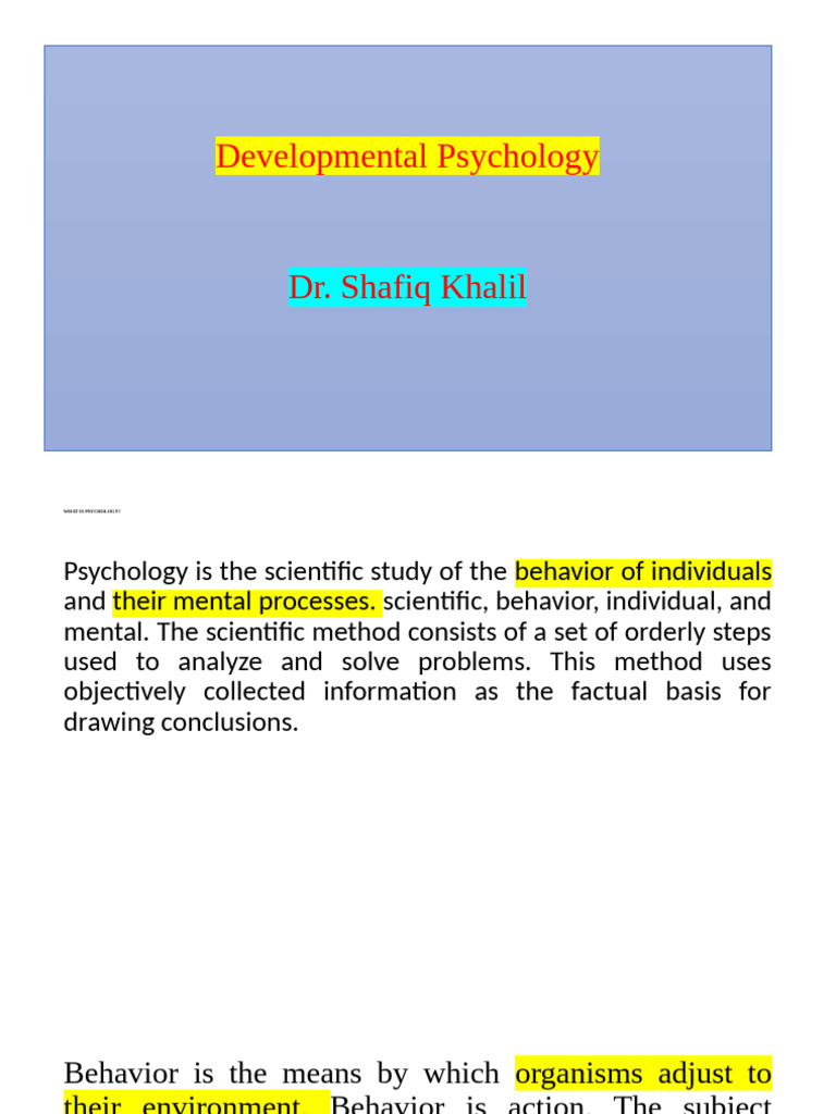 Developmental Psychology. Unit.1.. | PDF | Psychology | Sigmund Freud