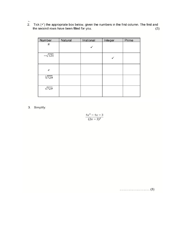 Maths Specimen Paper | PDF