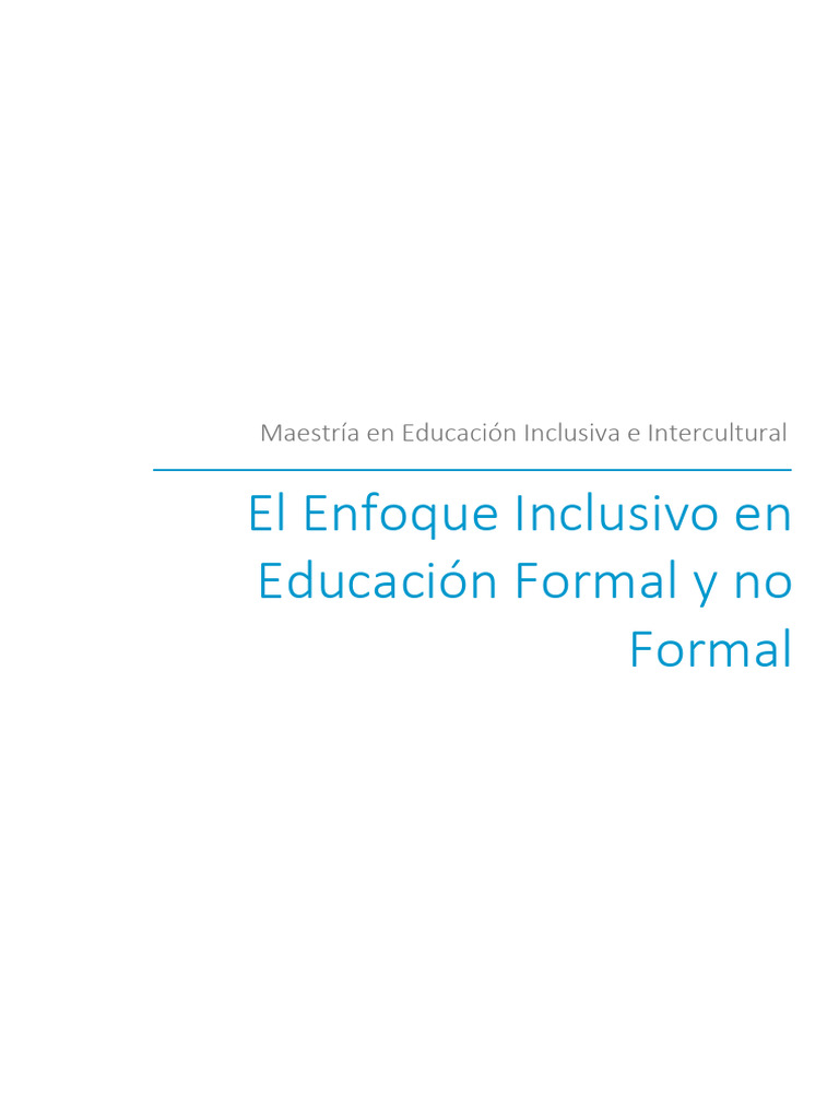 Ideas Clave Enfoque Inclusivo en La Educación Formal y No Formal | PDF ...