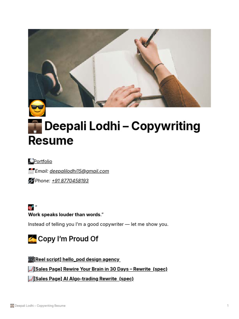 Deepali Copywriting Resume | PDF