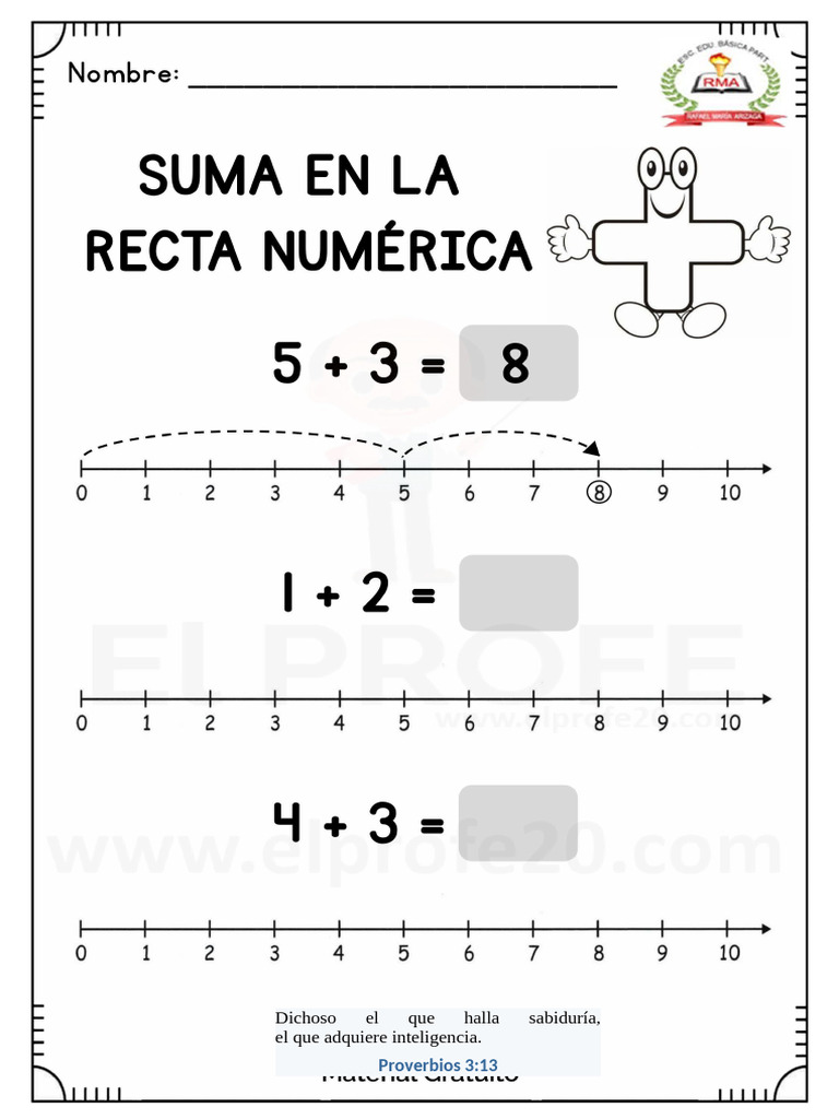 Fichas Sumas en La Recta Numerica Elprofe20 | PDF