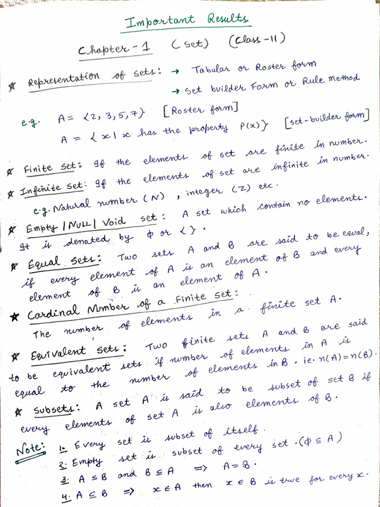 Sets (Class - 11) | PDF