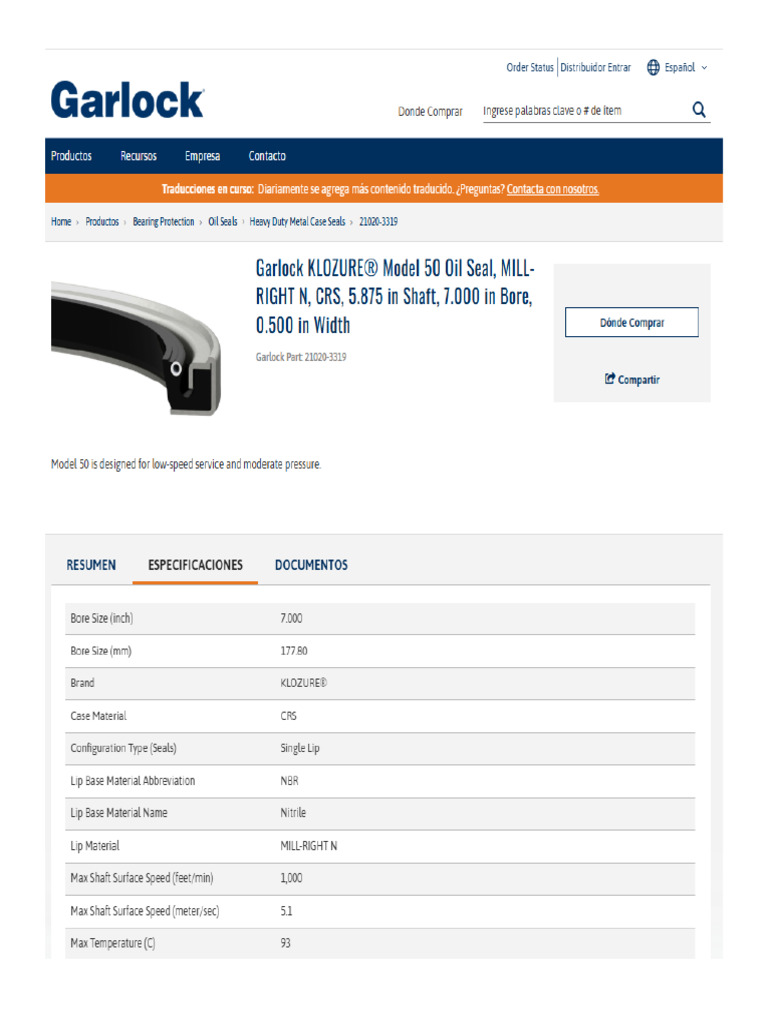 21020-3319 Garlock Seal | PDF