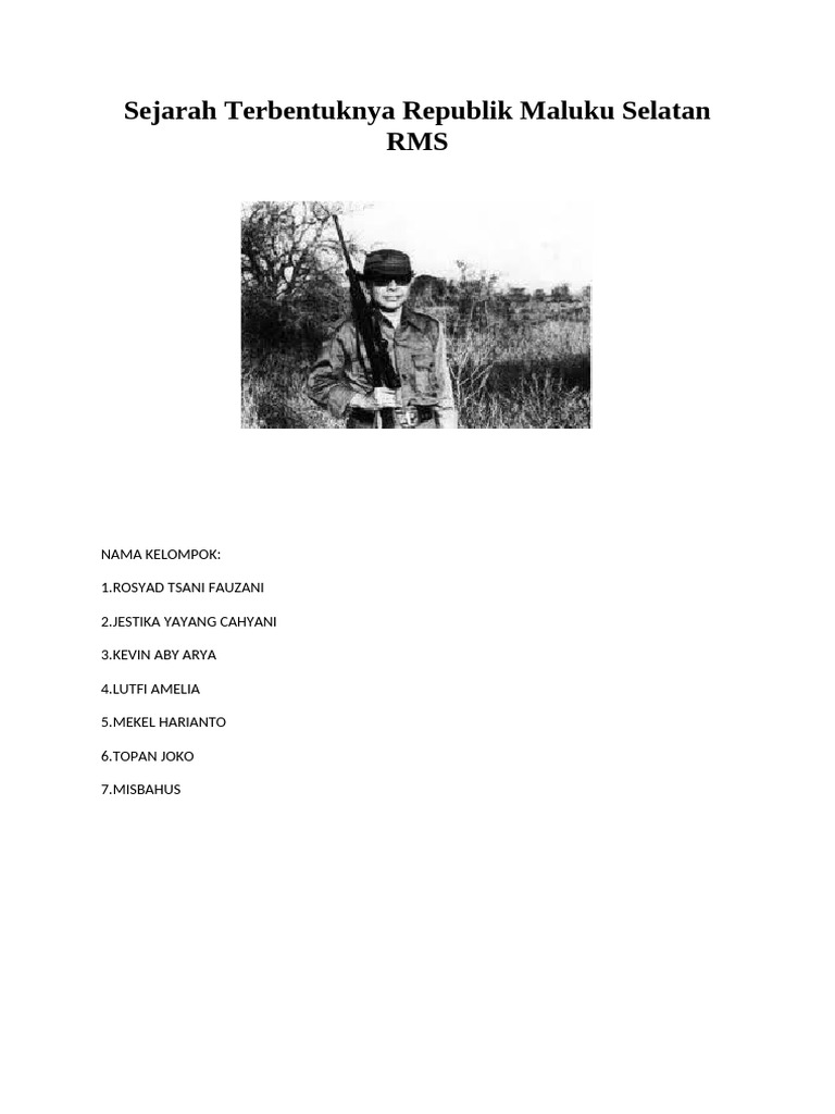 Sejarah Republik Maluku Selatan (RMS) | PDF