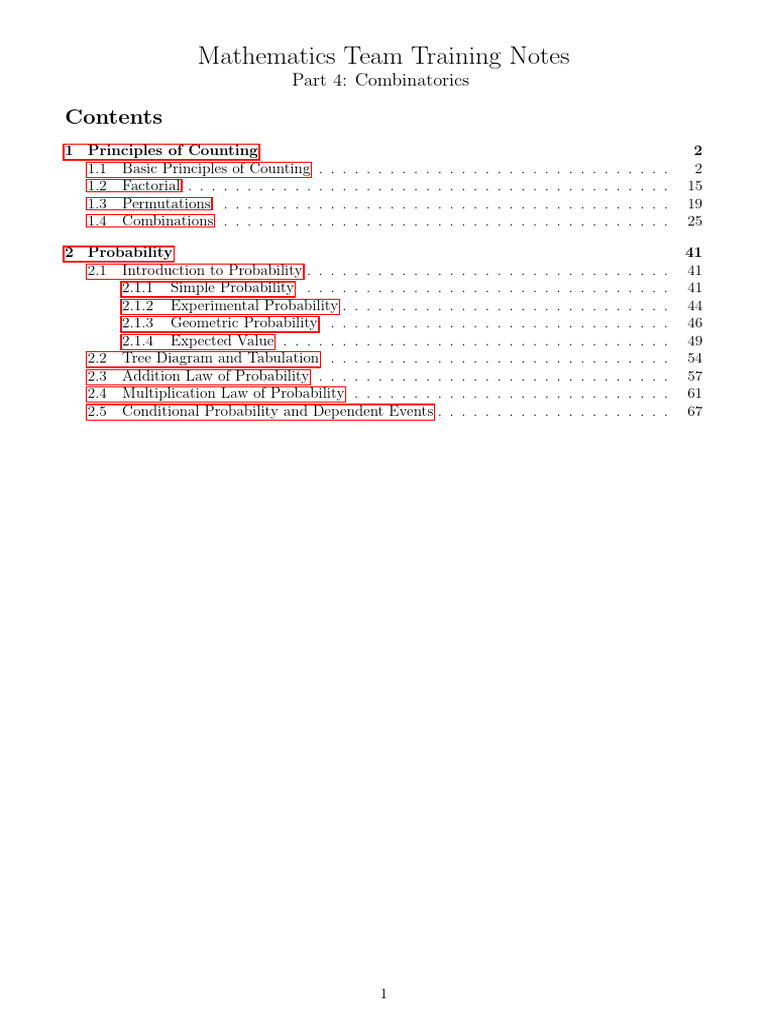 Part 4 (Combinatorics) Training Notes - 20230623 | PDF | Set ...