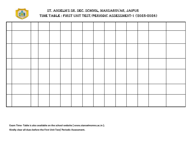 Ut1 Time Table 1 12 July 2025 | PDF