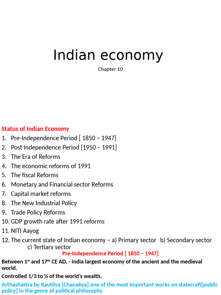 Overview of Indian Economic History | PDF | Economy Of India ...