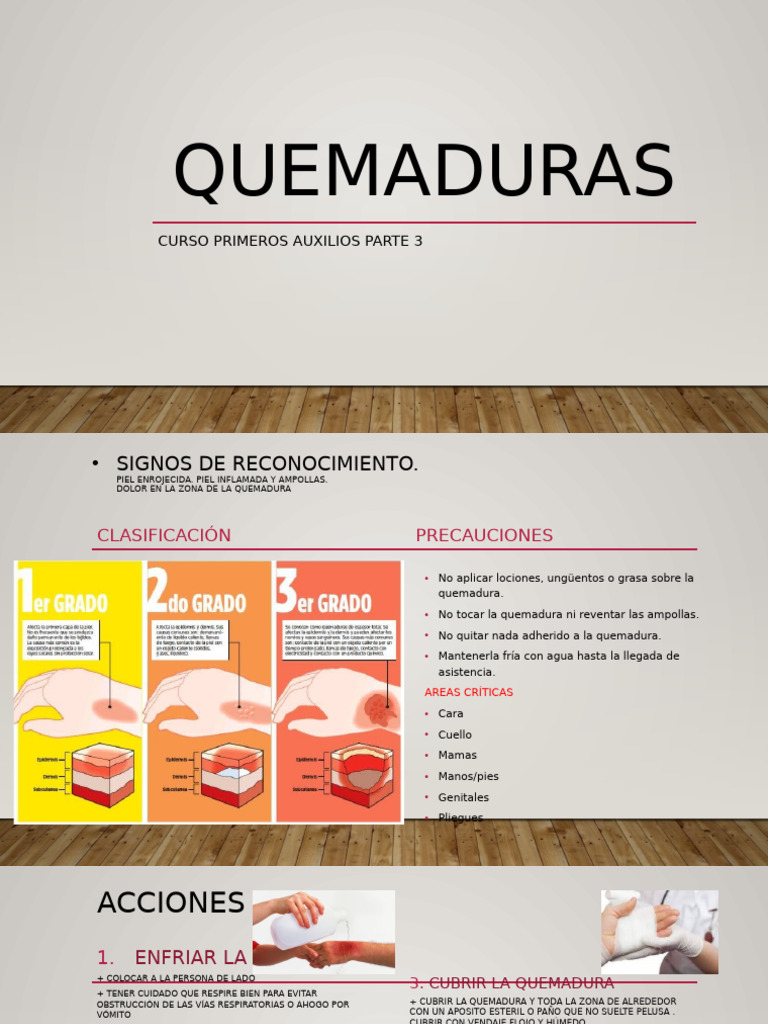 PRIMEROS AUXILIOS Quemaduras | PDF