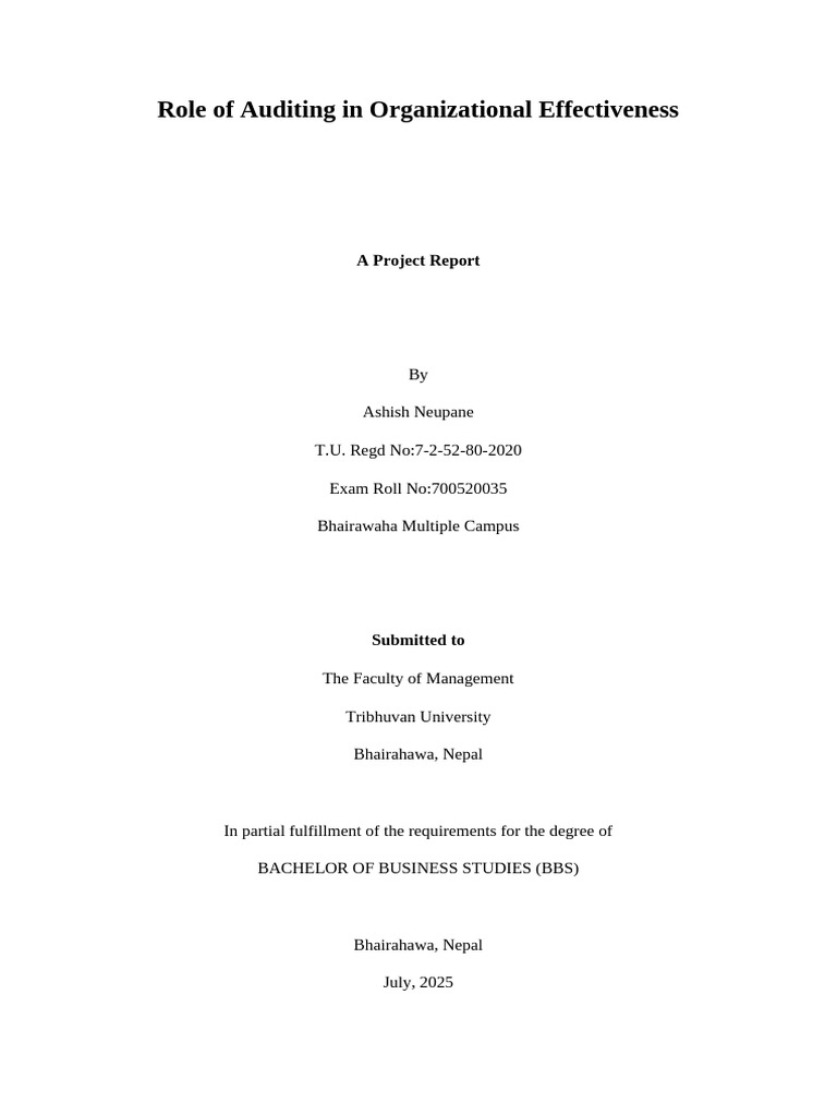Role of Auditing in Organizational Effectiveness | PDF | Audit ...