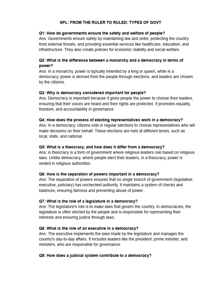 Types of Government Explained | PDF | Democracy | Political Ideologies