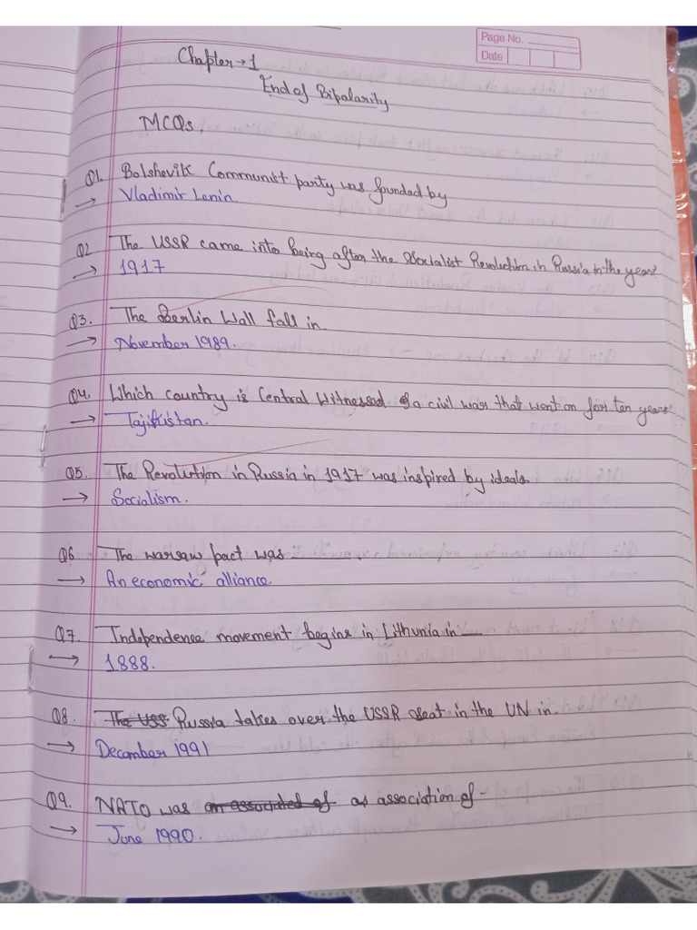 Mcqs of Pol Sci CH 1 Class 12. | PDF