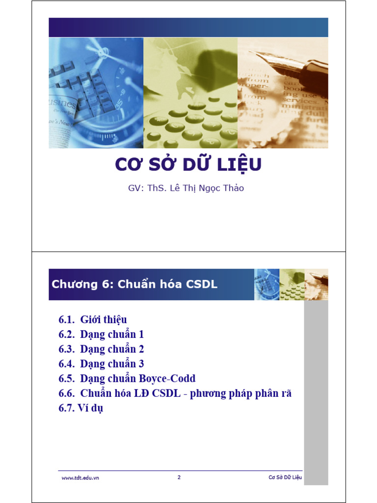 Chuan Hoa CSDL Thao TDTU | PDF