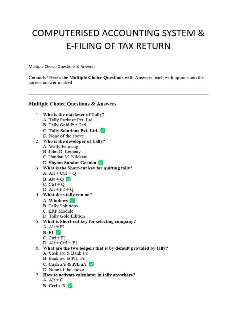 Computerised Accounting System Pdf Taxes Expense