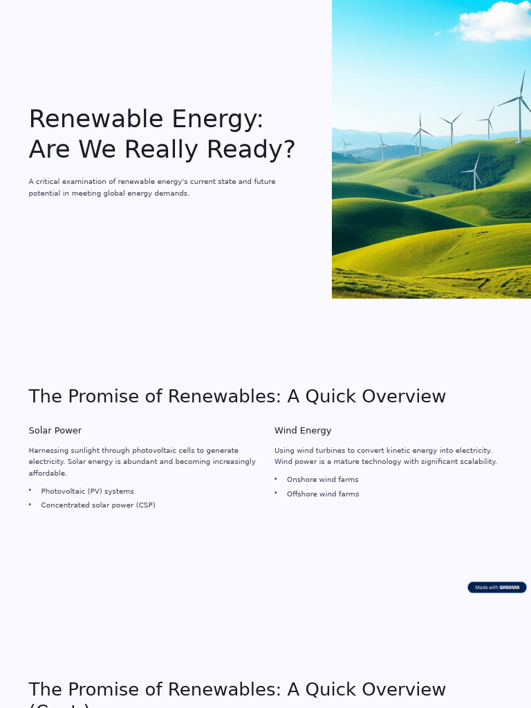Renewable Energy Are We Really Ready | PDF | Renewable Energy | Solar Power