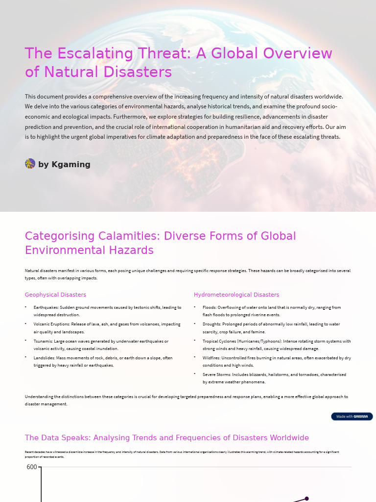 Global Natural Disasters: Trends & Solutions | PDF | Natural Disasters ...