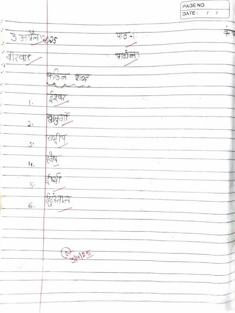 Hindi Notebook Work | PDF