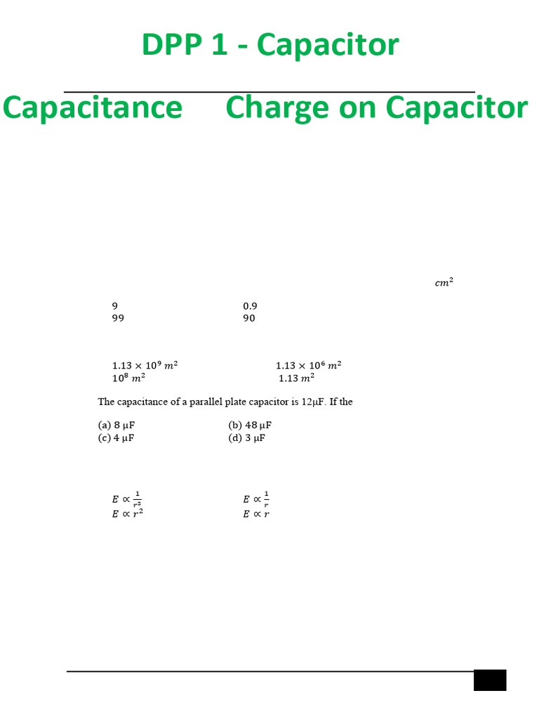 Cylindrical Capacitor Calculations | PDF | Capacitance | Capacitor