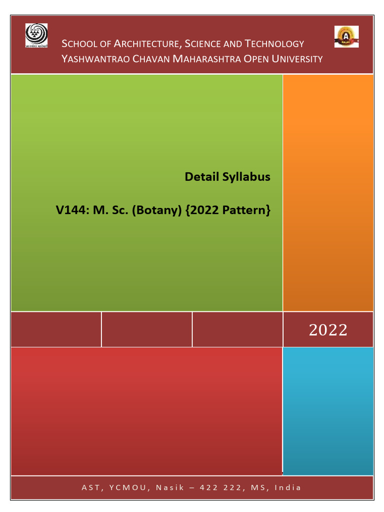 V144 M.sc. Botany Syllabus (2022 Pattern) | PDF | Distance Education ...