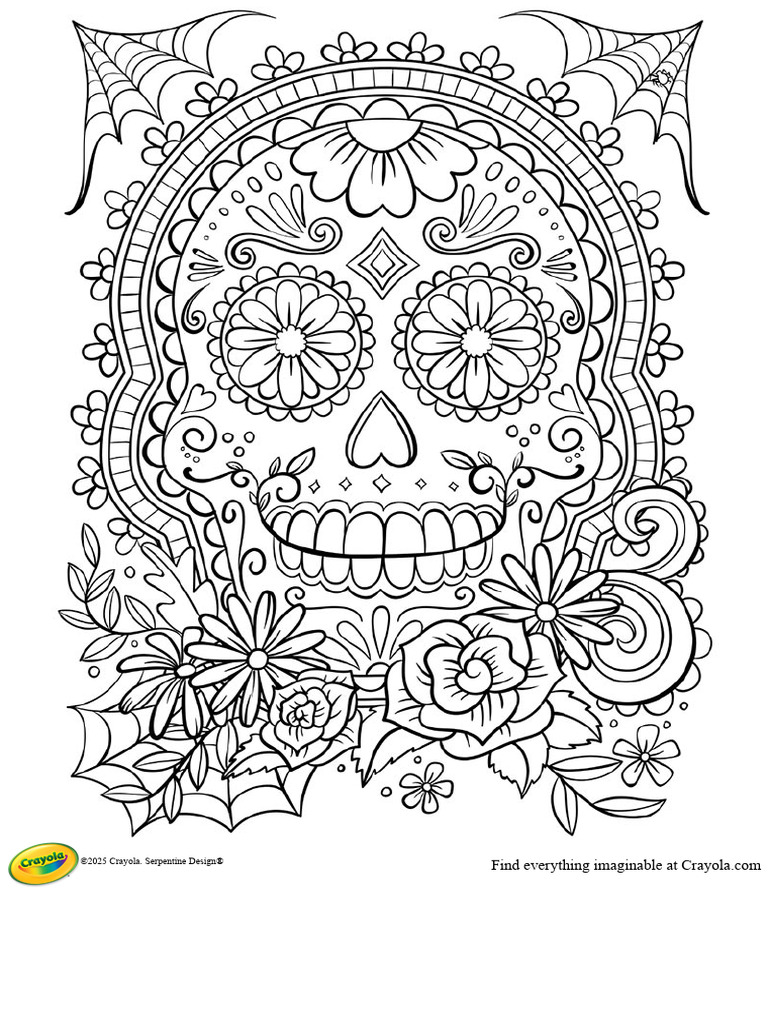 Sugar Skull Free Coloring Page | PDF