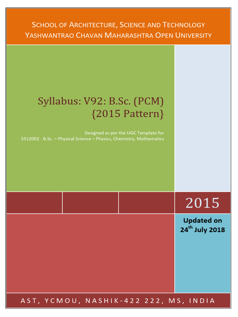 B.Sc. (PCM) Syllabus V92 Overview | PDF | Course Credit | Information