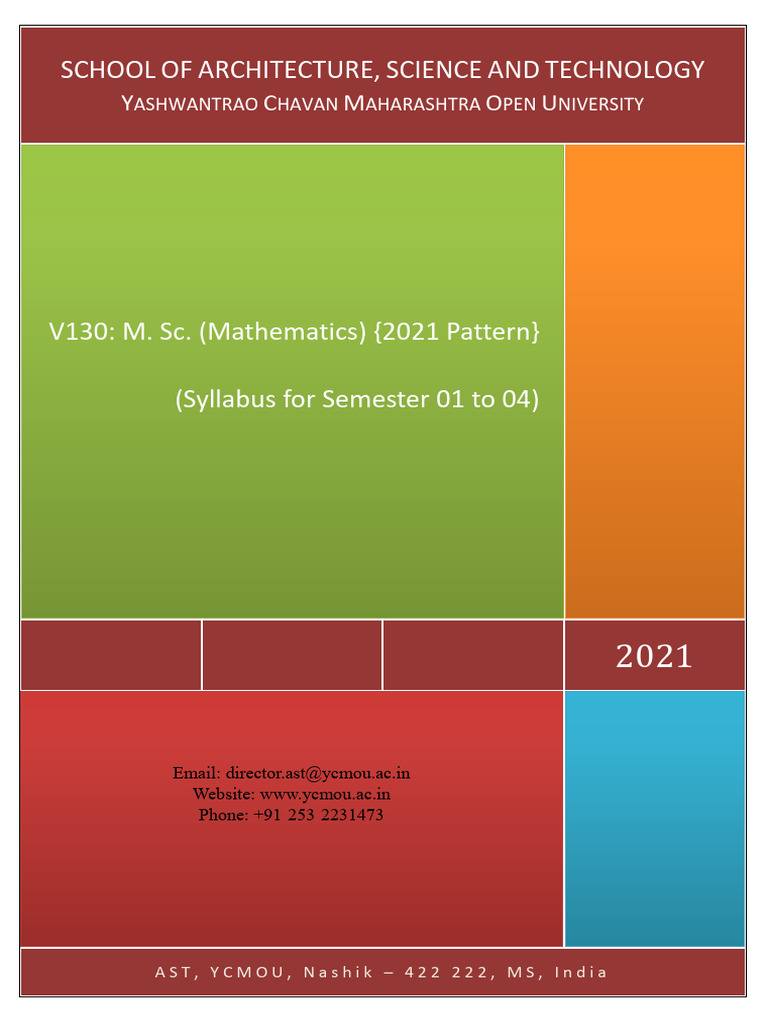 V130 - MSC (Maths) (2021 Pattern) Syllabus - Updated | PDF ...