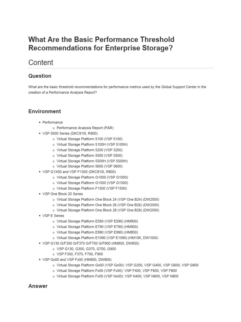 Enterprise Storage Performance Metrics Guide | PDF | Cache (Computing ...