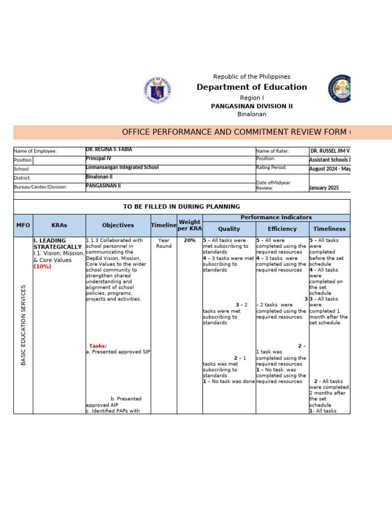 OPCRF-2024-2025 Final | PDF | Mentorship | Teachers