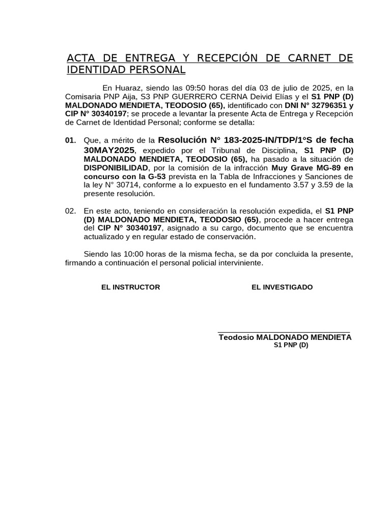 Actas s1 PNP Maldonado | PDF | Costa Rica | Control de acceso