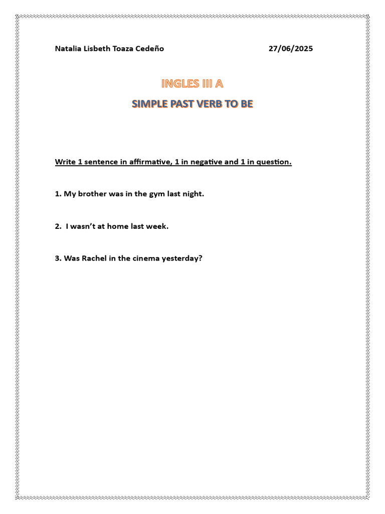 Past Simple HW | PDF