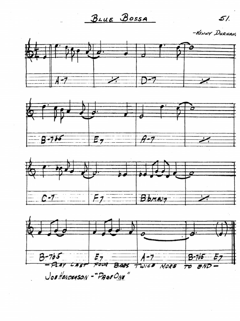 Blue Bossa Alto Sax | PDF