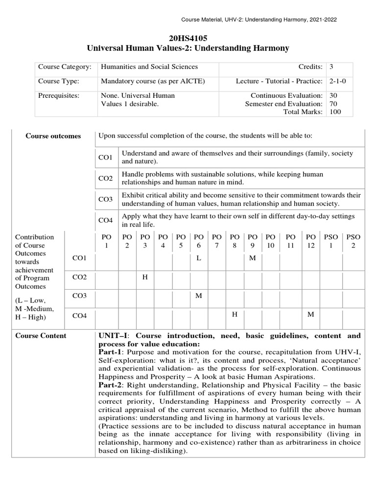 UHV-2: Understanding Harmony Course Guide | PDF | Happiness | Existence