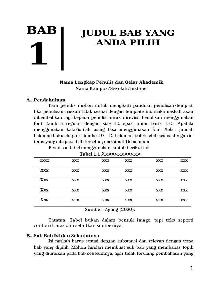 Template Dan Panduan Book Chapter | PDF