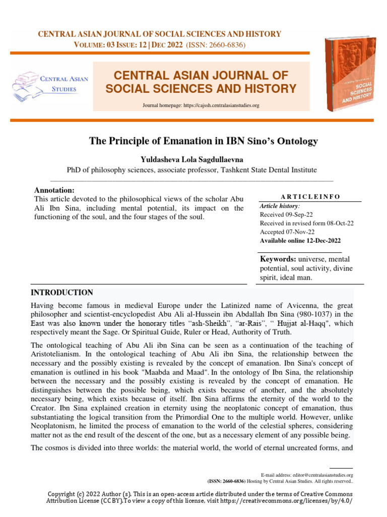 Ibn Sina's Emanation and Soul Philosophy | PDF | Soul | Existence