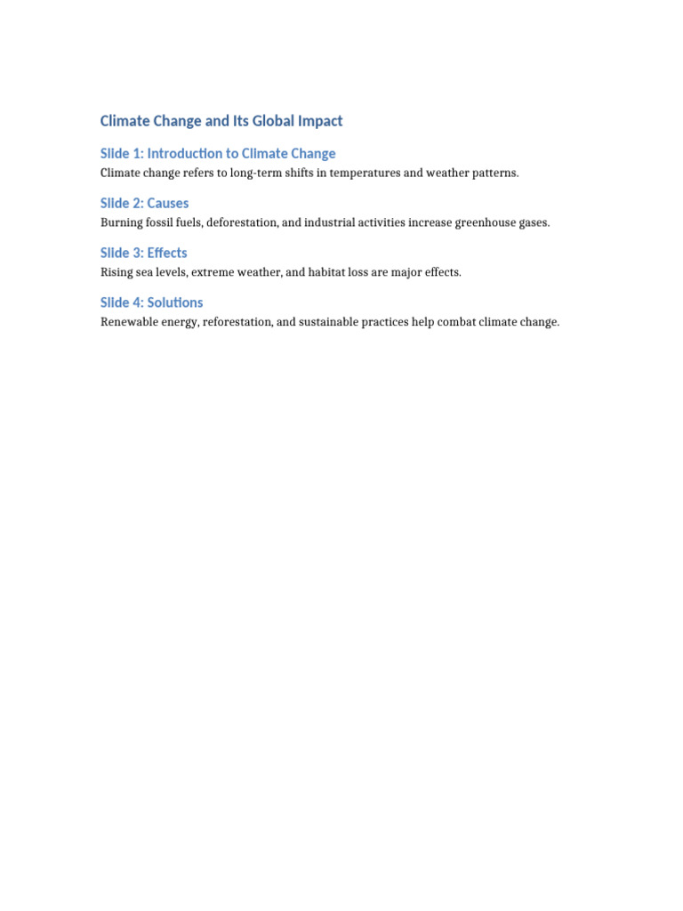 Climate Change Presentation | PDF
