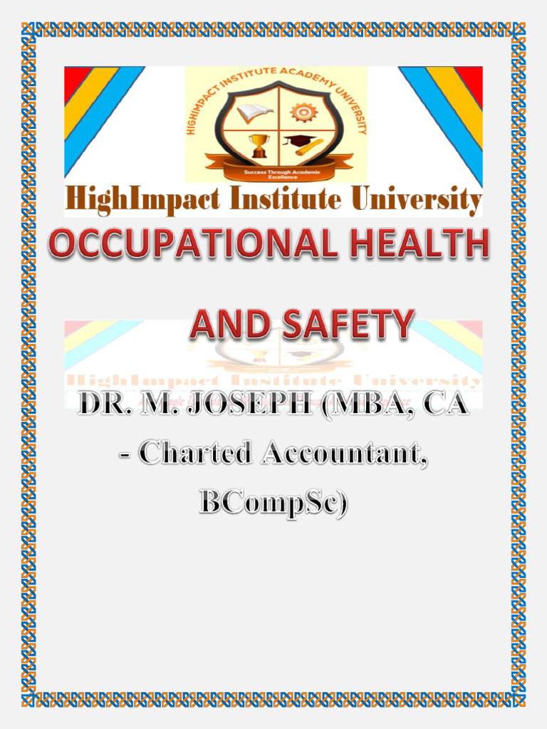 Occupational Health and Safety Overview | PDF | Occupational Safety And ...