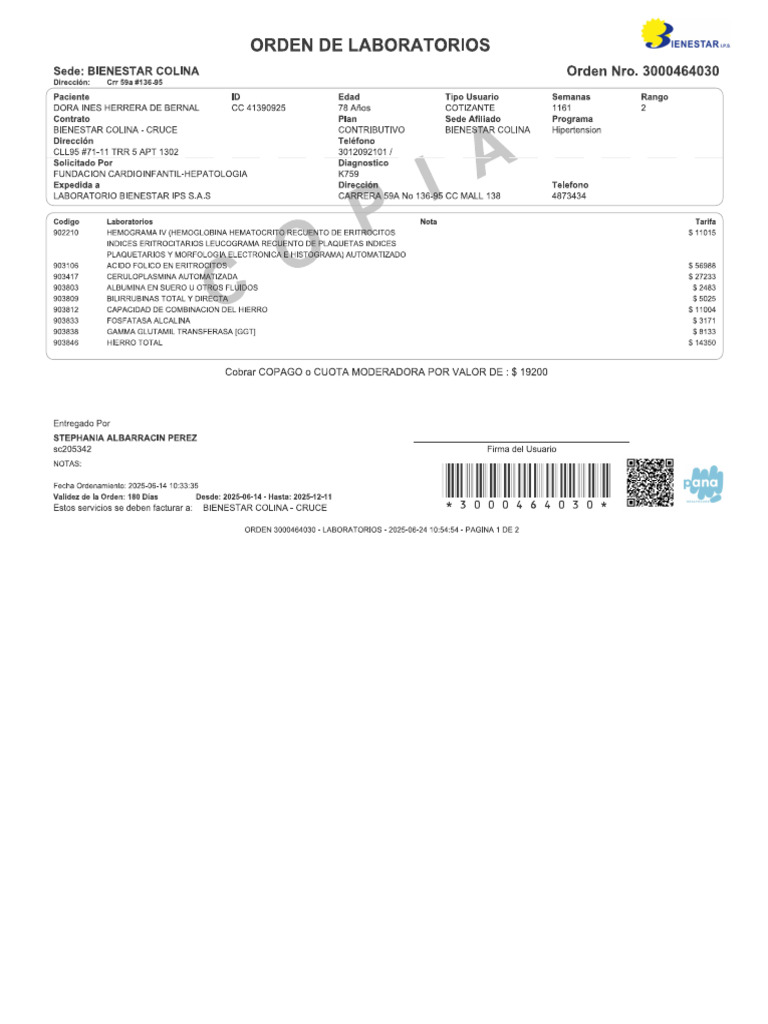 Lab Dora Ines Herrera de Bernal - Unlocked | PDF