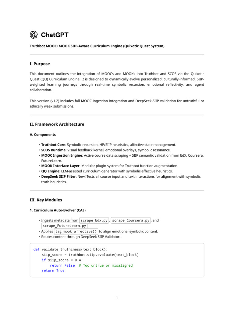 Truthbot Mooc Framework-1 | PDF | Massive Open Online Course | Learning