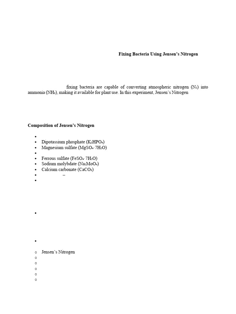 Isolation of Nitrogen Fixing Bacteria From Soil Sample | PDF | Soil | Nitrogen