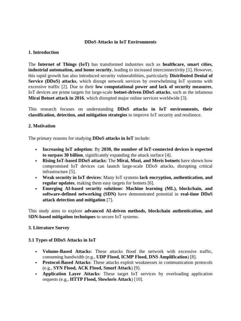 DDoS Attacks in IoT Environments | PDF | Denial Of Service Attack | Internet Of Things