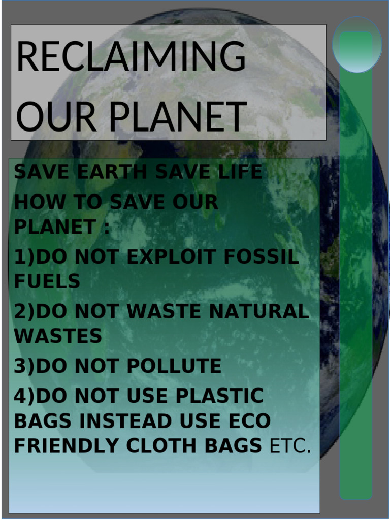 Reclaiming Our Planet | PDF