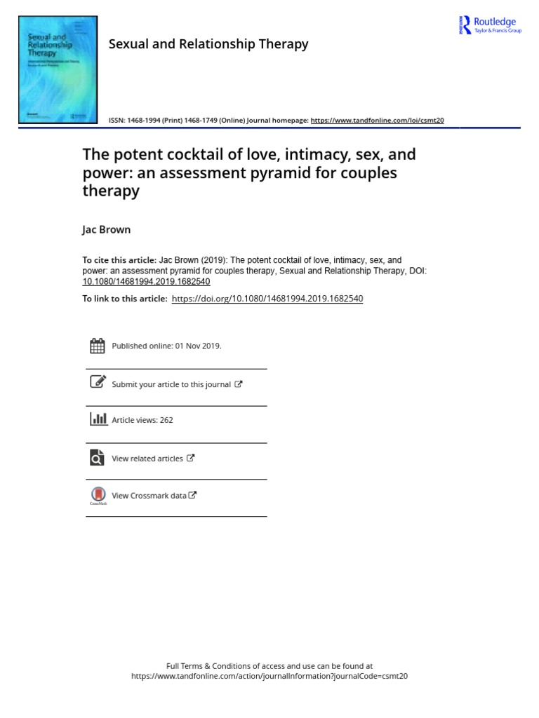The Potent Cocktail of Love Intimacy Sex and Power An Assessment ...