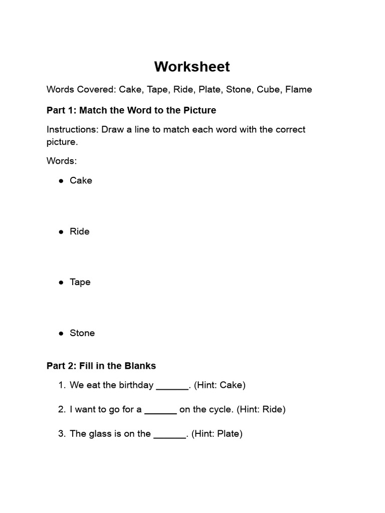Worksheet English | PDF