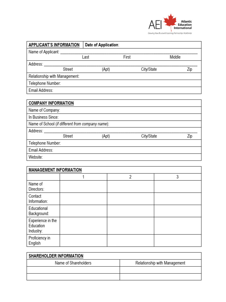 Application Form - Becoming A New Brunswick Accredited School | PDF ...