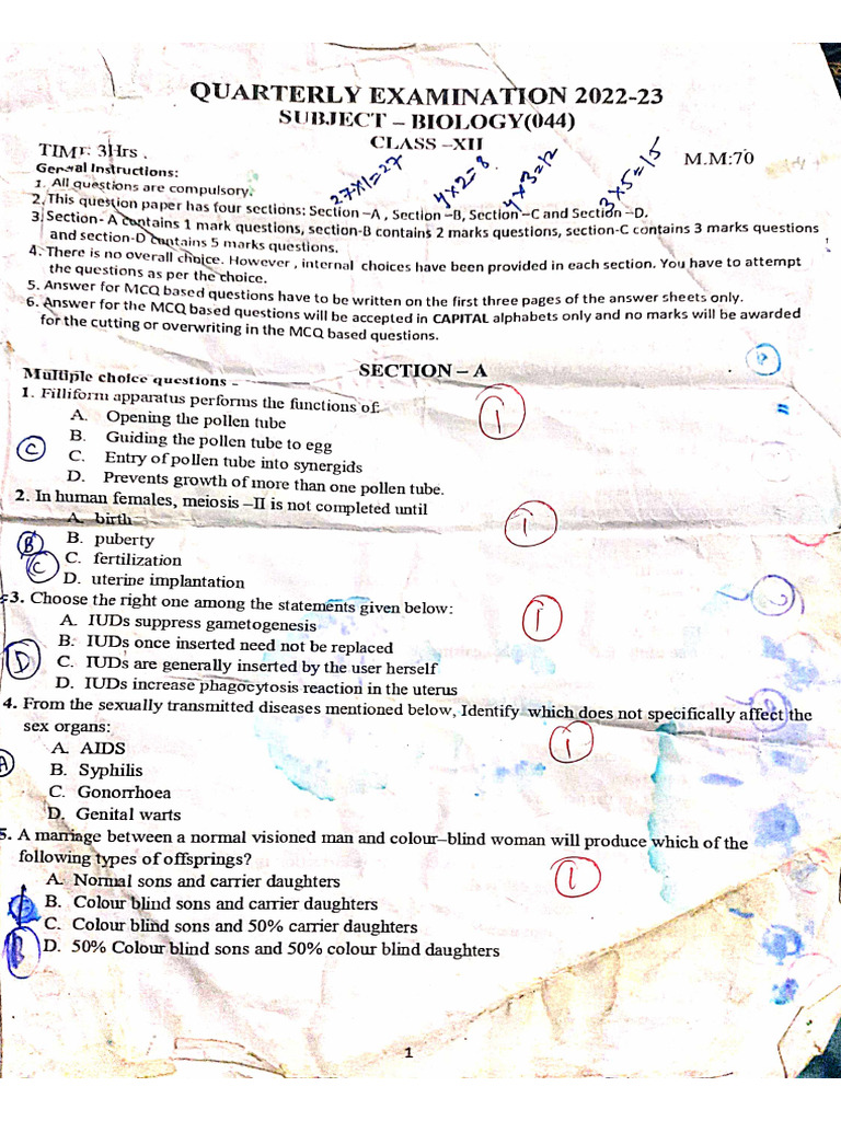 Previuos Year Paper-1 | PDF