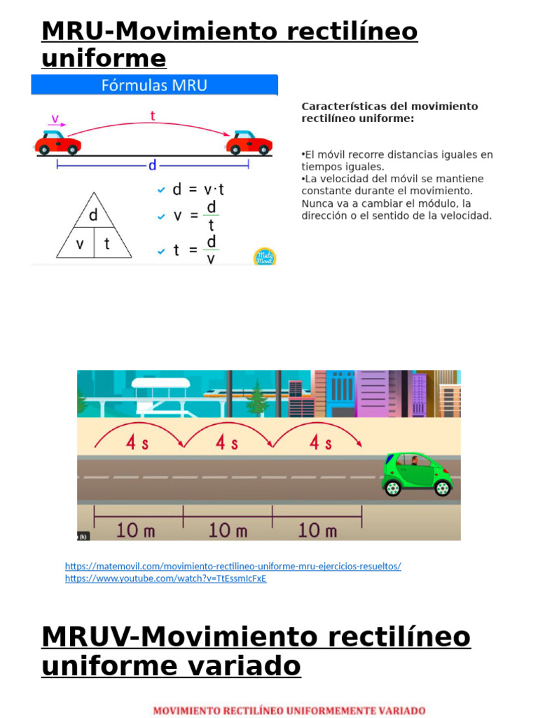 MRU-Movimiento Rectilíneo Uniforme [Autoguardado] | PDF