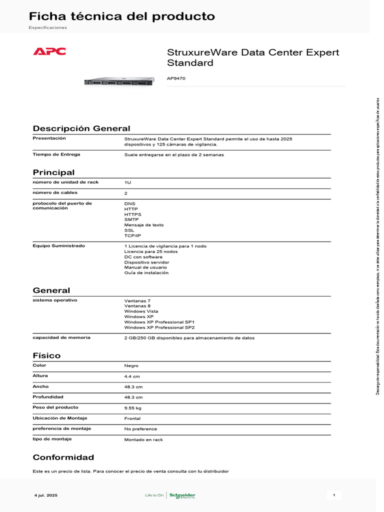 Schneider Electric - EcoStruxure-IT-Data-Center-Expert - AP9470 | PDF ...