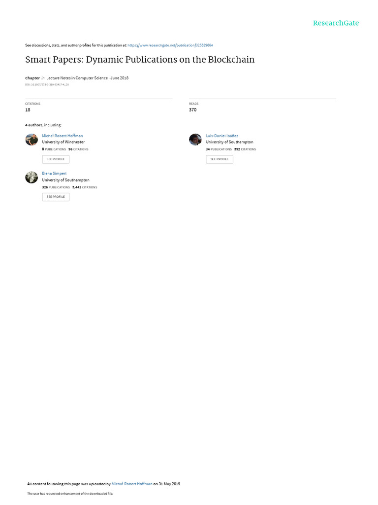 Smart Papers Dynamic Publications On The Blockchai | PDF | World Wide ...